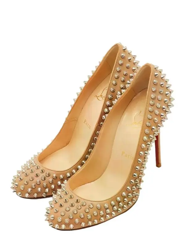 CHRISTIAN LOUBOUTIN Fifi Spikes Heeled Pumps - Neutrals