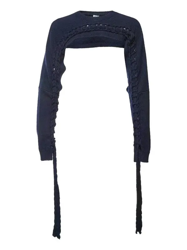 Loewe Braided Cropped Sweater - Blue