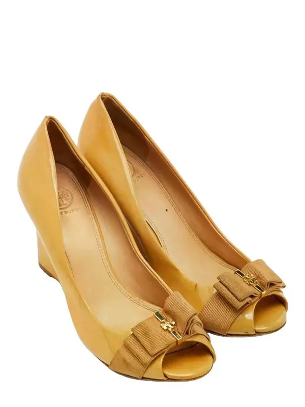 Tory Burch Trudy Peep-toe Wedge Pumps - Neutrals