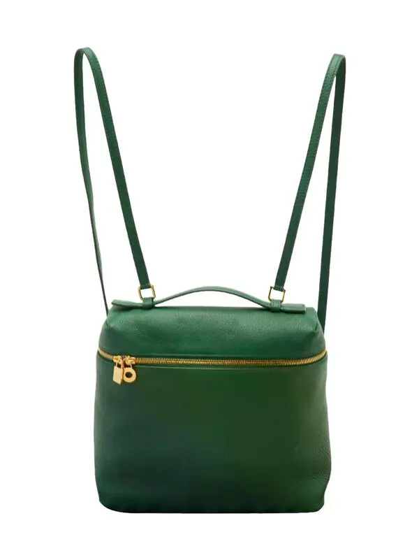 Loro Piana Extra Pocket Leather Backpack - Green