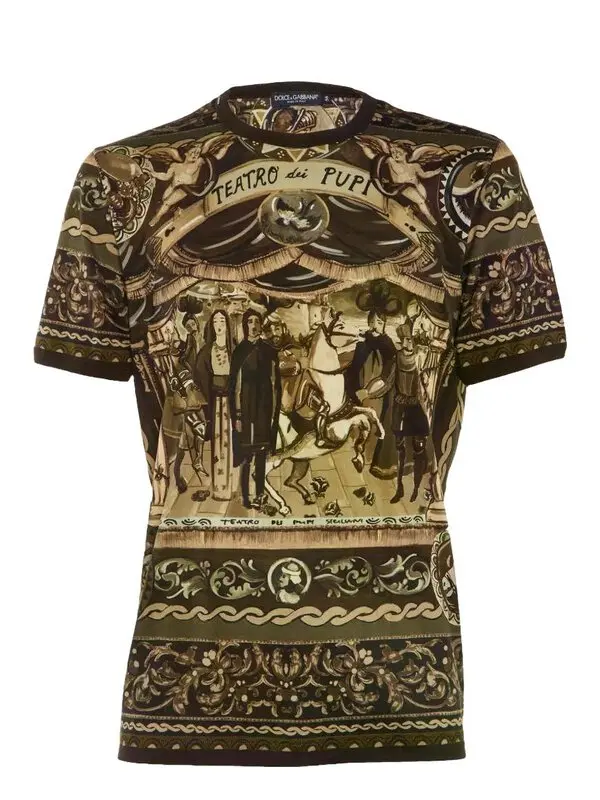 Dolce & Gabbana Teatro Dei Pupi Printed T-shirt - Brown