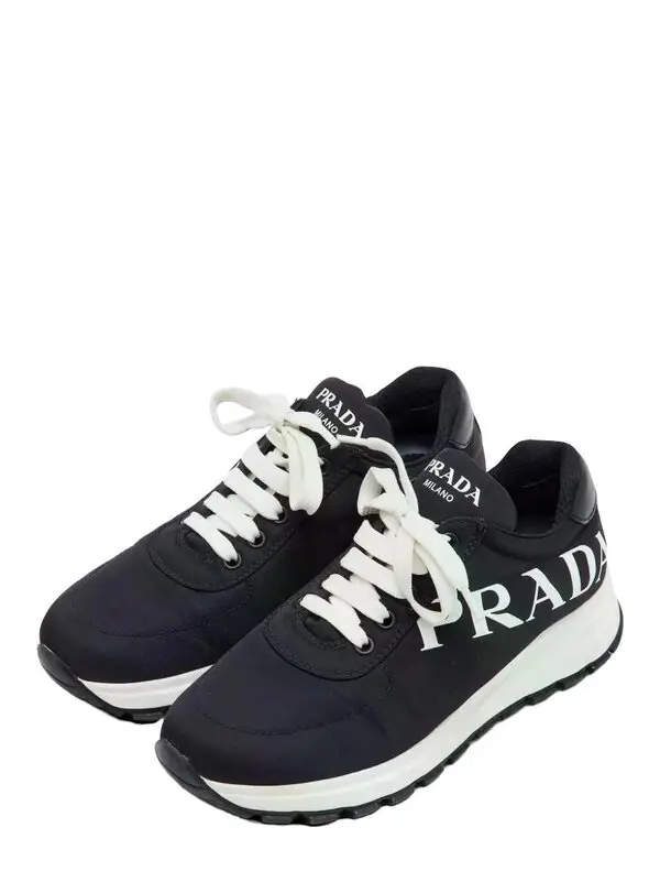 Prada Logo-print Lace-up Sneakers - Black