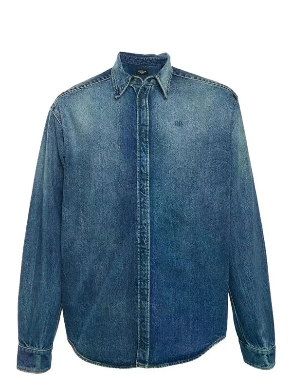 Balenciaga Unifit Oversized Shirt - Blue