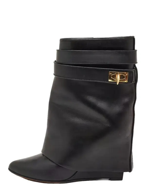 Givenchy Shark Lock Wedge Ankle Boots - Black