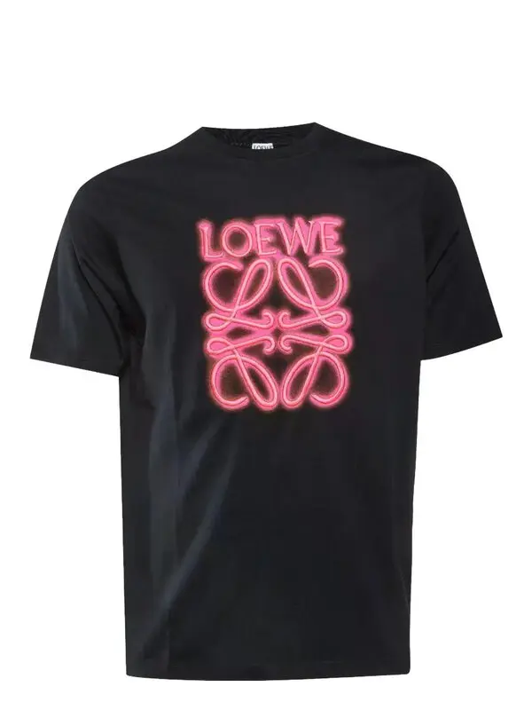 Loewe Anagram-print Neon T-shirt - Black