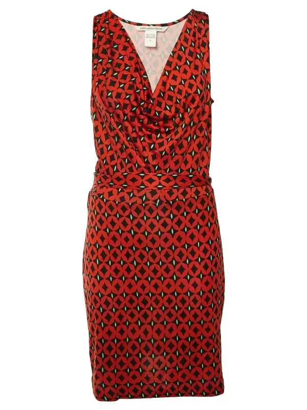 Diane Von Furstenberg Keesa Geometric-print Dress - Red
