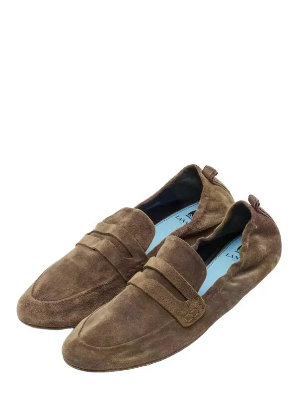 LANVIN Suede Slip-on Loafers - Brown