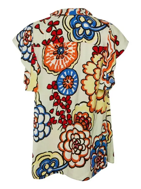 LOUIS VUITTON Off-white Floral Print Top - Neutrals
