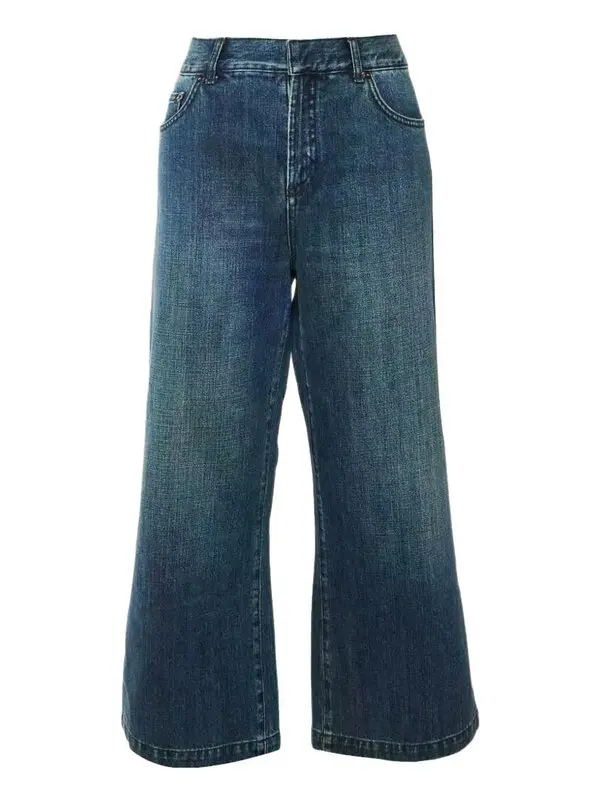 Dior Bee-patch Cropped Jeans - Blue