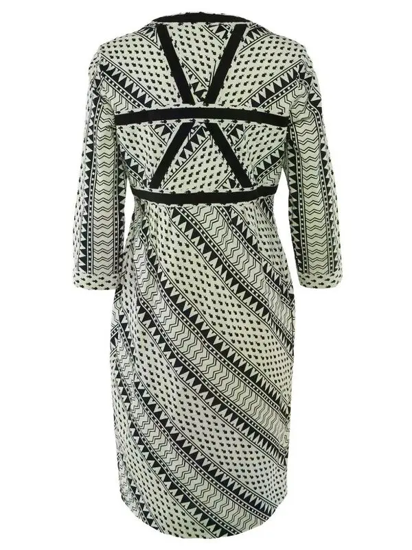 Chloé Printed Tie-detail Midi Dress - Neutrals