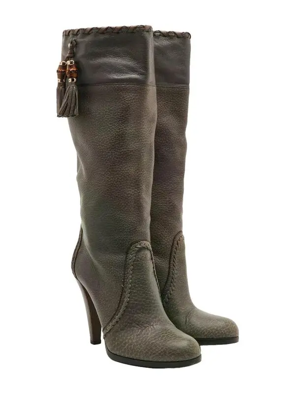 Gucci Bamboo Tassel Detail Boots - Grey