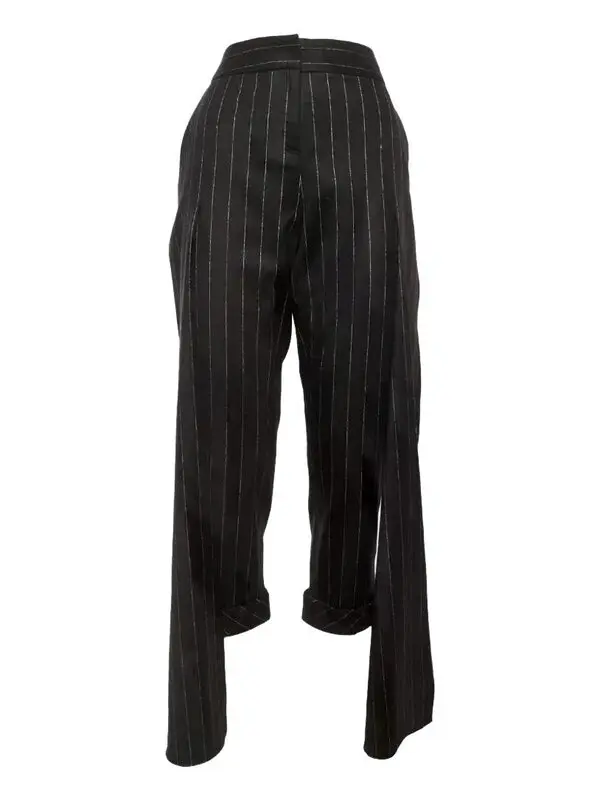 Hellessy Pinstripe Overlay-detail Trousers - Black