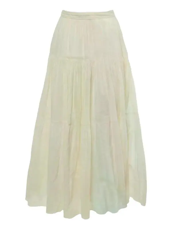 Saint Laurent Patterned Tiered Skirt - Neutrals