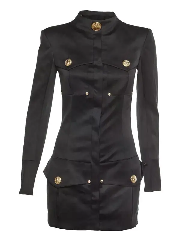 Balmain Mid-length Coat - Black