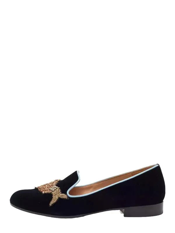 GIANVITO ROSSI X Mary Katrantzou Embroidered Loafers - Blue