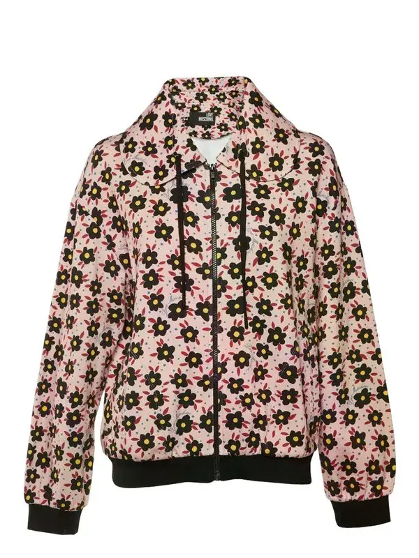 Moschino Floral Print Zip-up Jacket - Pink