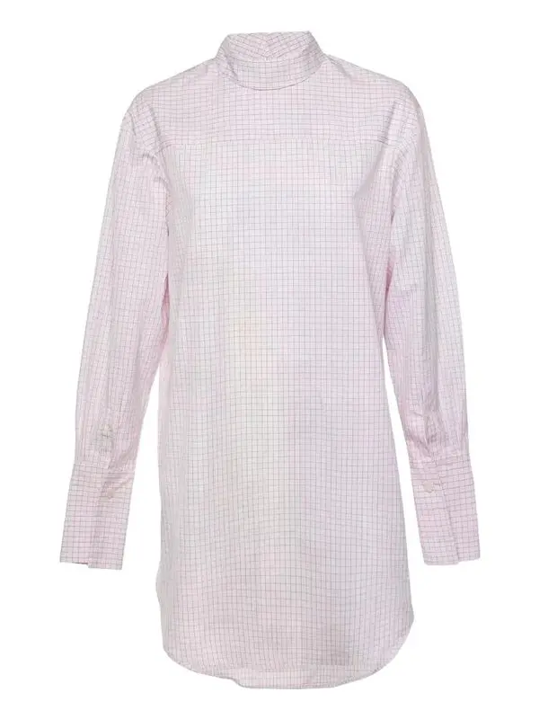 Dries Van Noten Checkered High Neck Blouse - Pink
