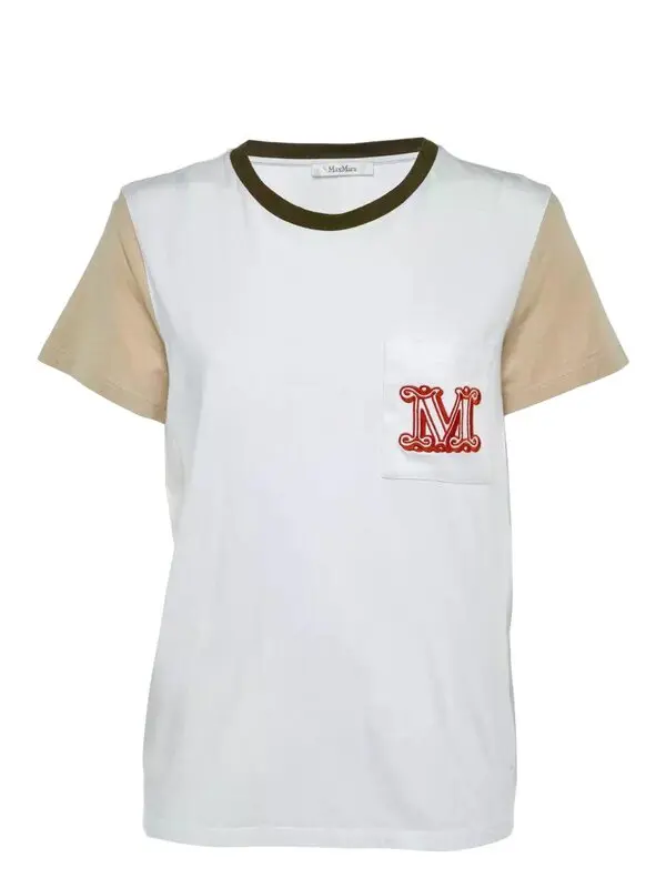 Max Mara Embroidered Logo Cotton T-shirt - White
