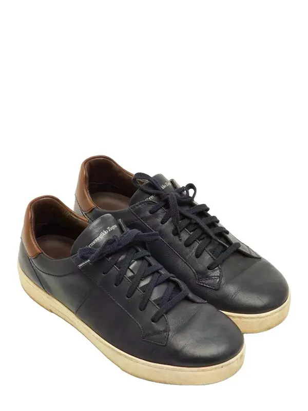 Ermenegildo Zegna Leather Low-top Sneakers - Blue