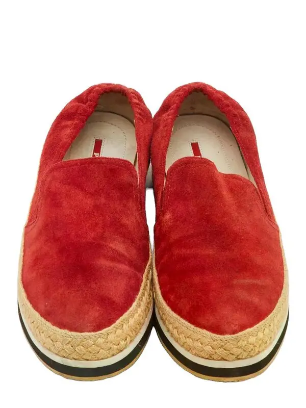 Prada Suede Slip-on Espadrille Sneakers - Red