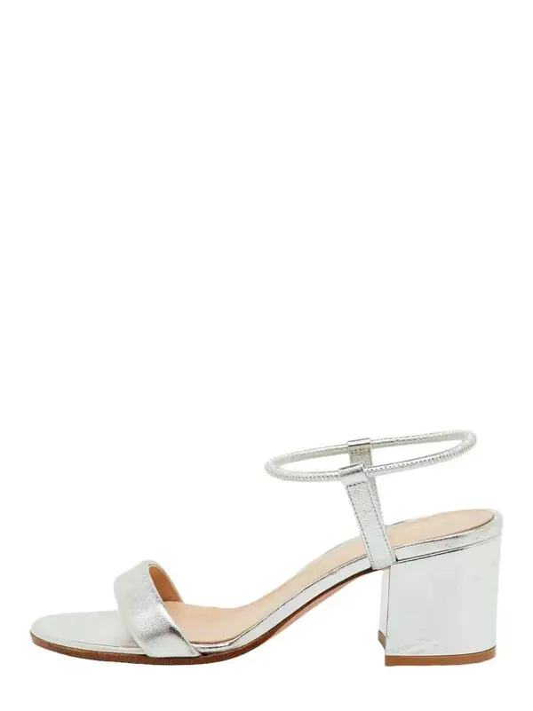 GIANVITO ROSSI Nikki Ankle Strap Sandals - Silver