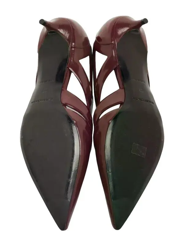 Balenciaga Patent Leather Cut-out Pumps - Red