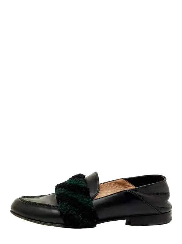 Fendi Shearling Flower Loafers - Black