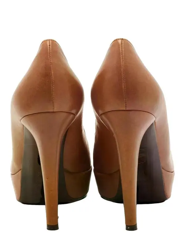 SERGIO ROSSI Round-toe Platform Pumps - Brown