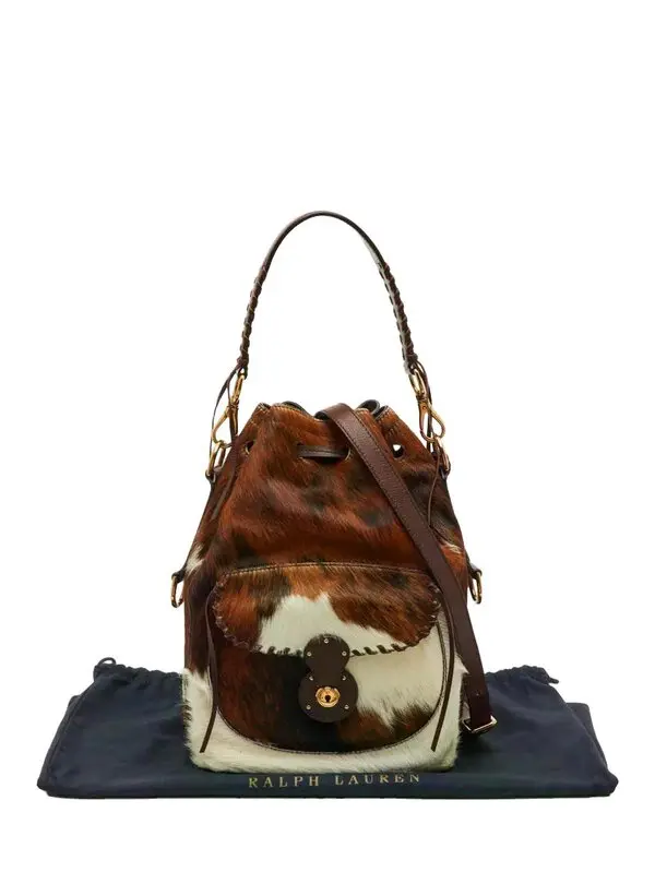 Polo Ralph Lauren Ricky Animal-print Bucket Bag - Brown