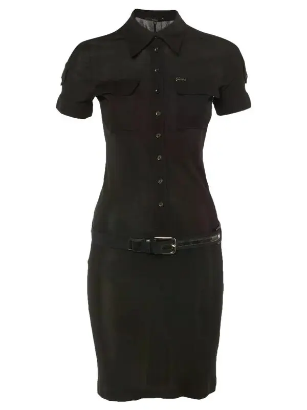 Gucci Mini Pocket-front Belted Dress - Black