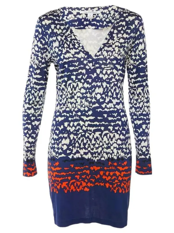 Diane Von Furstenberg Reina Printed Silk Dress - Blue