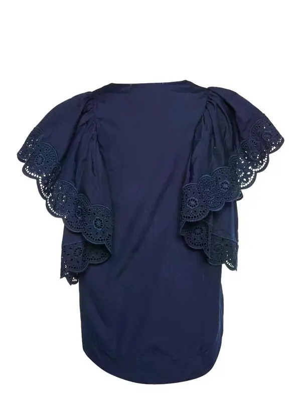 See By Chloé V-neck Blouse With Flared Sleeves - Blue