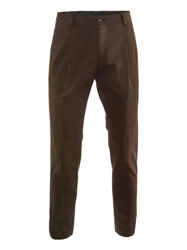 Dolce & Gabbana Zip-closure Chino Trousers - Brown