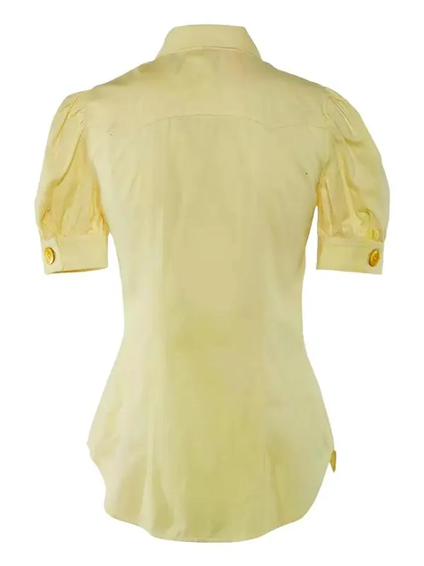 Miu Miu Cotton Ruffled Button-front Shirt - Yellow