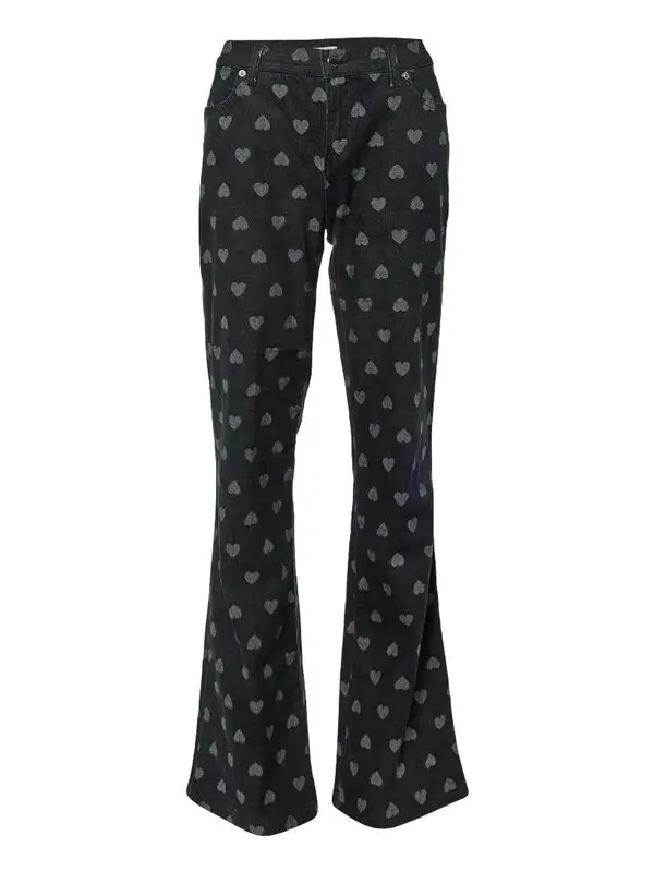 Moschino Heart-pattern Flared Jeans - Blue