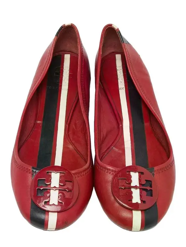 Tory Burch Logo Plaque Ballet Flats - Red