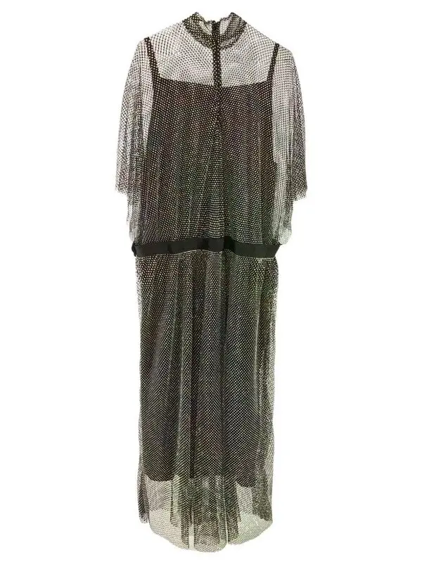Dolce & Gabbana Rhinestone Embellished Maxi Dress - Black