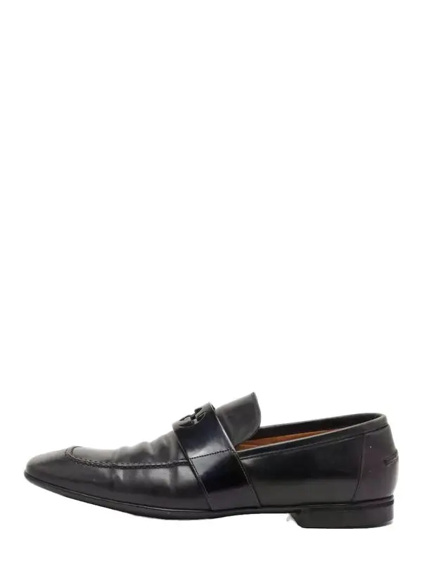 Gucci Interlocking Gg Leather Loafers - Black