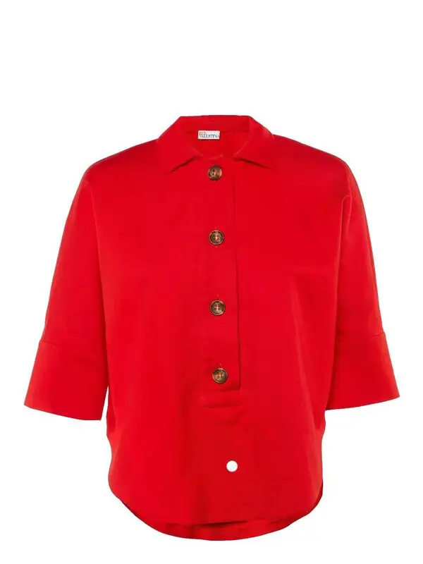 Red Valentino Cotton Button-front Shirt - Red