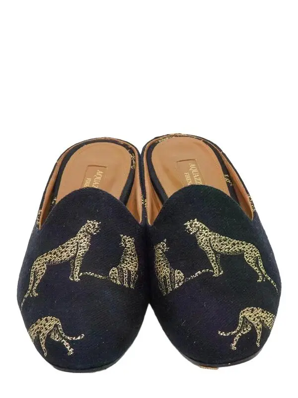 AQUAZZURA Patterned Mules - Blue
