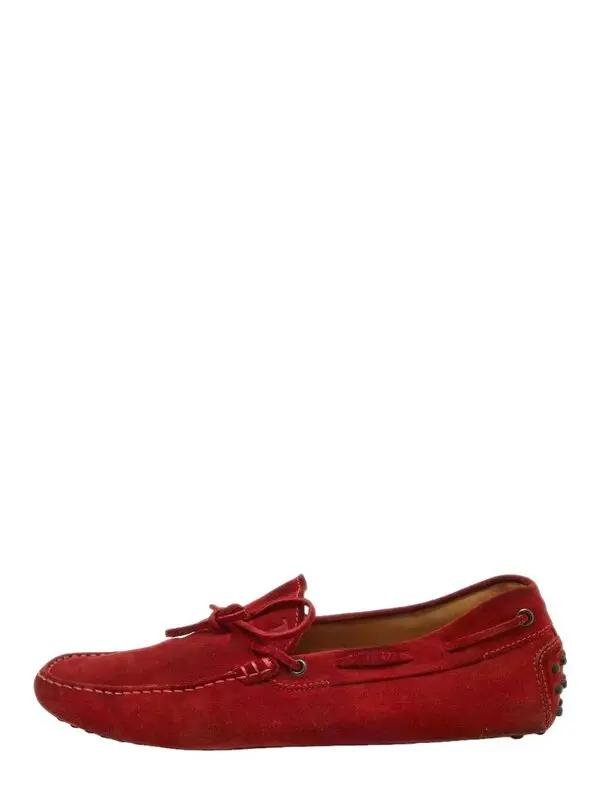 TOD'S Bow Detail Slip-on Loafers - Red