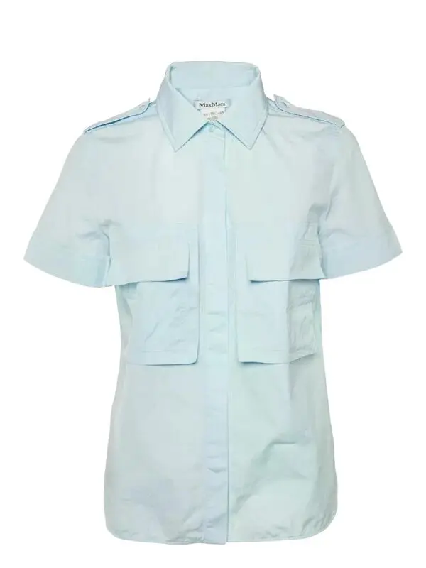 Max Mara Epaulette Short Sleeve Shirt - Blue