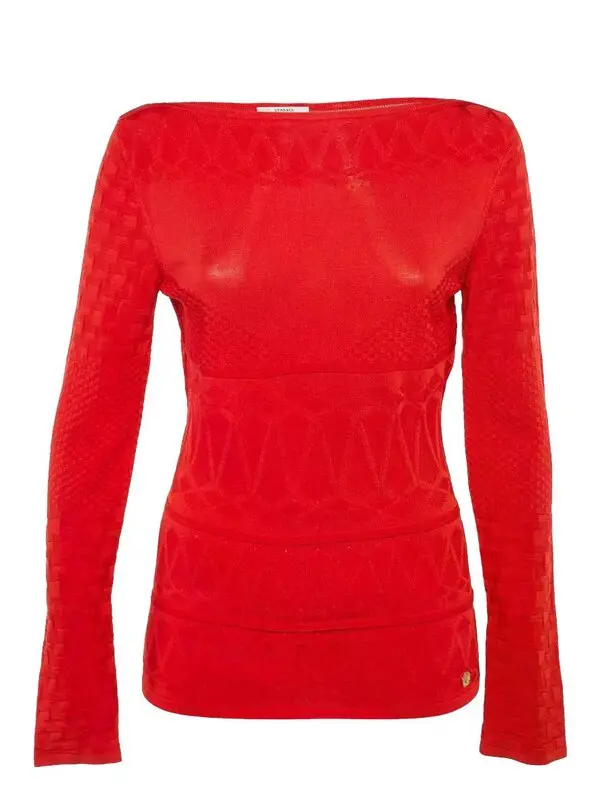Versace Geometric Pattern Knit Jumper - Red