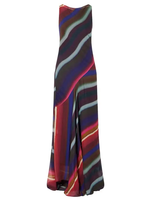 Christopher John Rogers Louie Striped Satin-crepe Maxi Dress - Multi