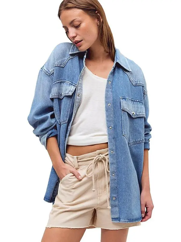AGOLDE Lotta Denim Shirt - Script