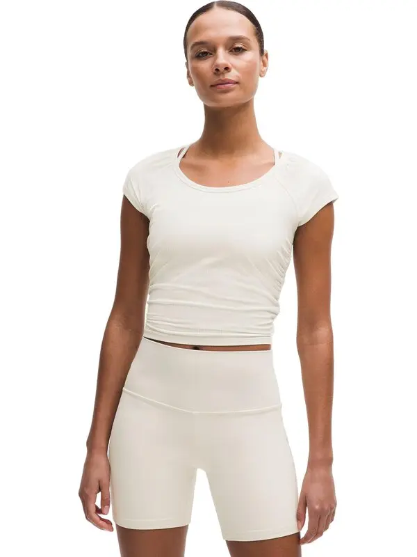 Lululemon All It Takes Gathered Scoopneck T-shirt - Light Ivory