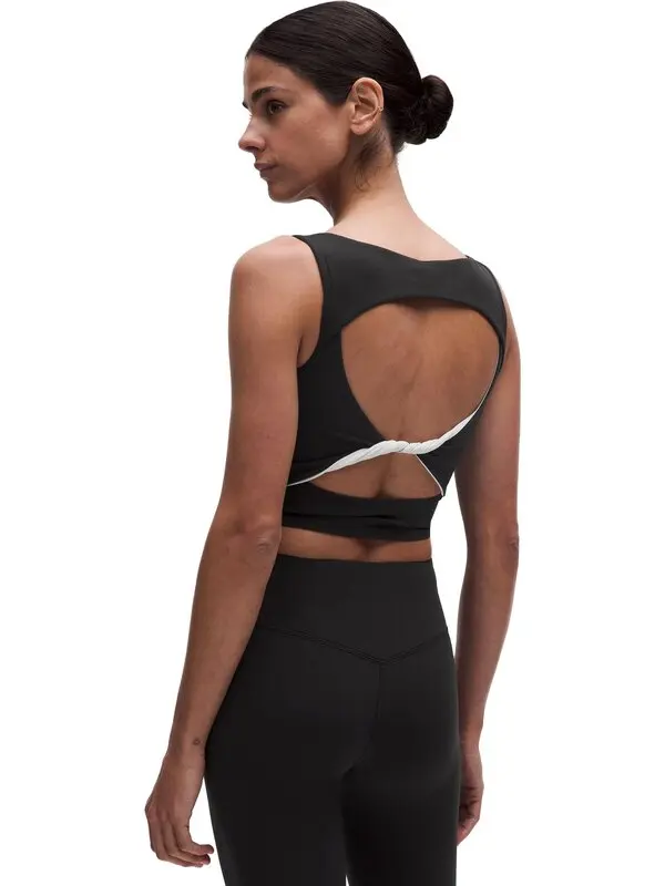 Lululemon Nulu Twist-back Tank Top - Black/light Ivory