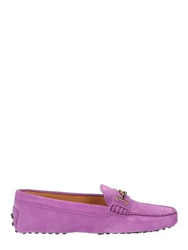 TOD'S Suede Loafers With Appliqués - Purple
