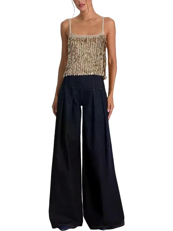 Alice + Olivia Nicolette Sequin Embellished Tank Top - Neutrals