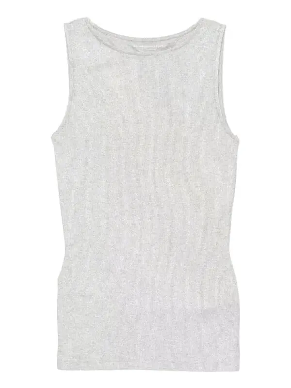 Majestic Filatures Ribbed Knit Scoop Neck Tank Top - Grey